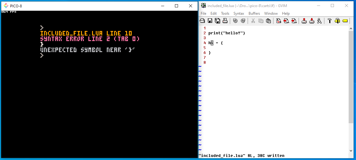 Syntax Error When Including A File With DOS End Lines